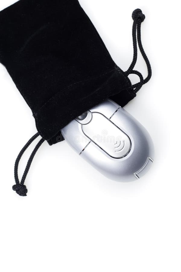 Portable Mouse and Bag stock image. Image of hardware - 5516213