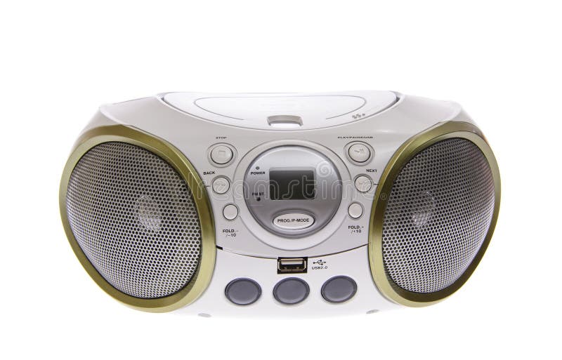 Portable MP3, CD, DVD Audio. Isolated Stock Image - Image of forward ...