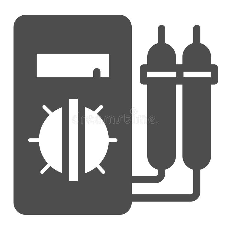 Portable Multimeter with Pencil Tester Solid Icon, Electrician Service ...