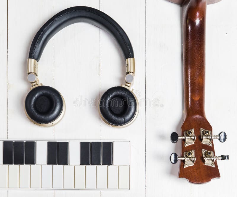 Portable Music Instruments for Song Writing Stock Photo - Image of ...