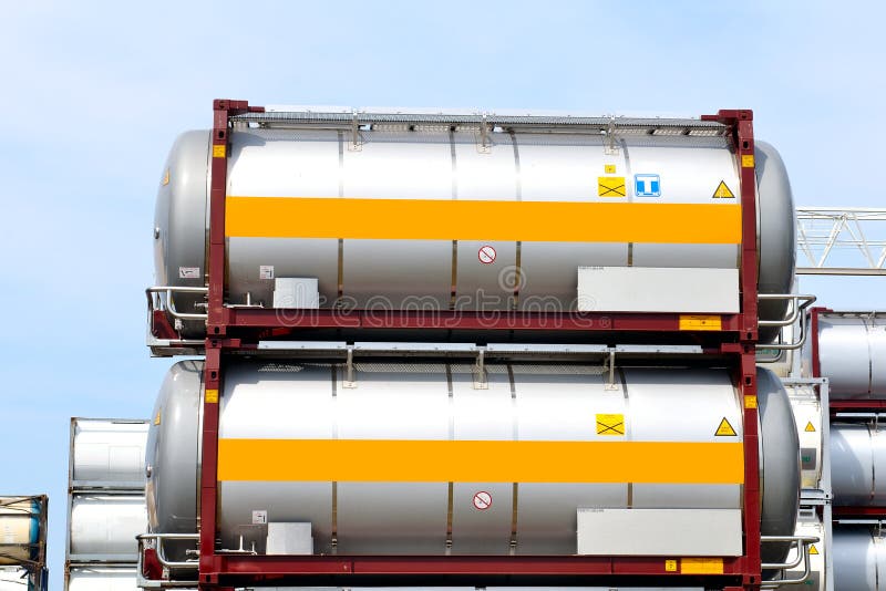 Portable Oil and Chemical Storage Tanks Stock Photo - Image of ...