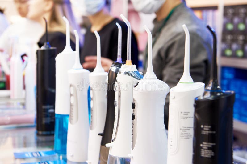 Portable Oral Irrigators in Store Stock Photo - Image of equipment ...
