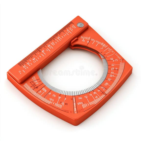 Orange Protractor, Precise Measurement Tool for Architecture and Design ...