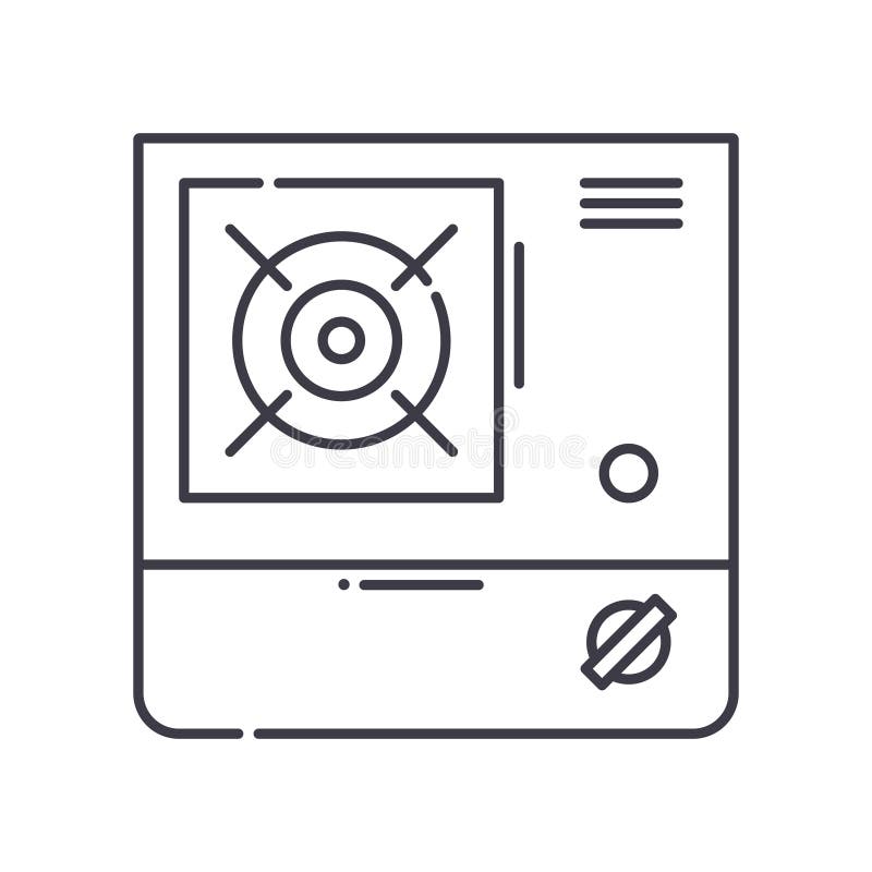 Portable Oven Icon, Linear Isolated Illustration, Thin Line Vector, Web ...