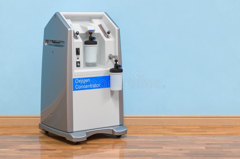 Portable Oxygen Concentrator in Room Near Wall, 3D Rendering Stock ...