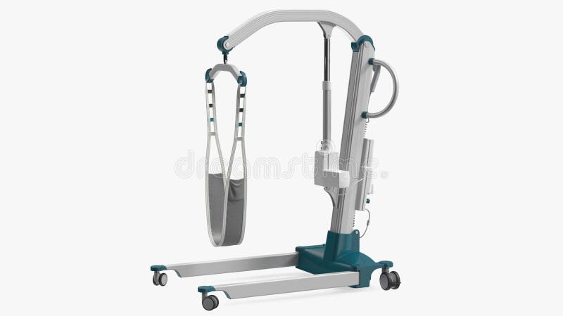 Portable Patient Lift with Adjustable Sling and Wheels Stock Image ...