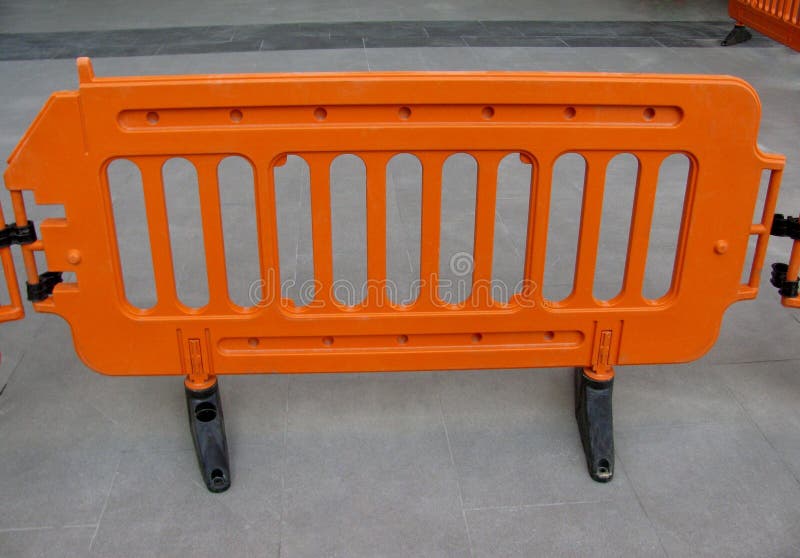 Portable Plastic Crowd Control Barrier. Stock Image - Image of footpath ...