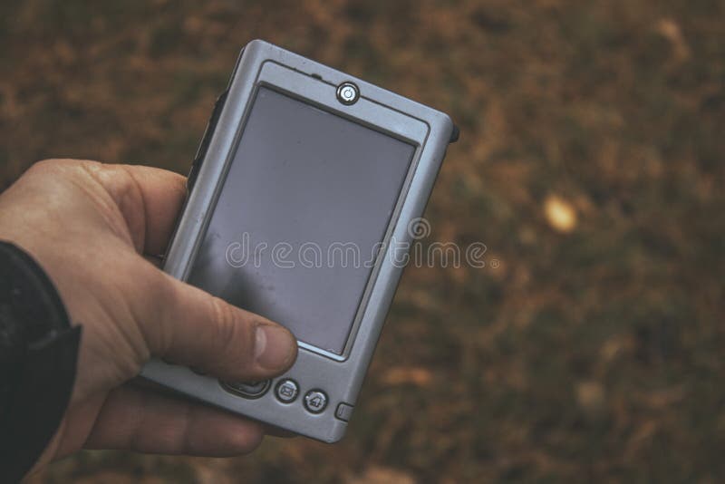 Portable Pocket Computer for Business in the Hands of a Businessman ...