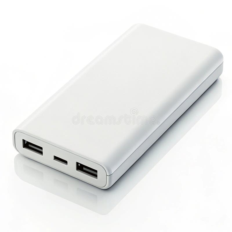 Portable Power Bank on White Background Stock Illustration ...