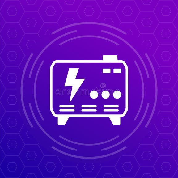 Portable Power Generator Icon, Vector Stock Vector - Illustration of ...