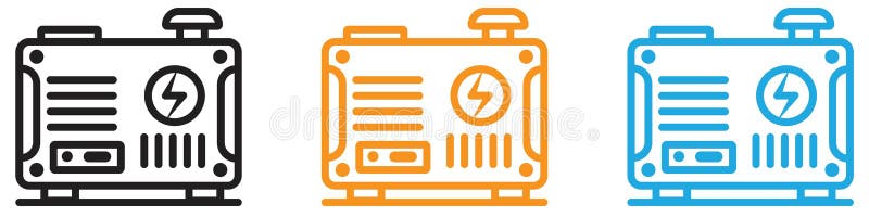 Portable Power Generator Icon Vector Logo Set Collection for Web App Ui ...