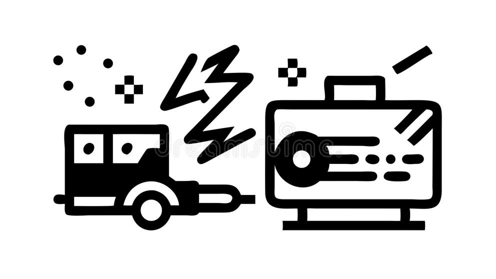 Portable Power Generator on Wheels, Vector Design Generative AI Stock ...