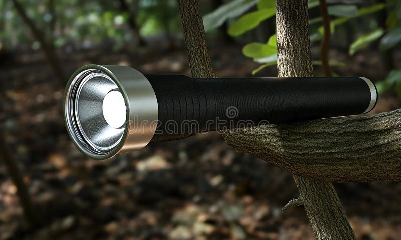 Portable, Powerful Flashlight in Forest Setting Stock Video - Video of ...