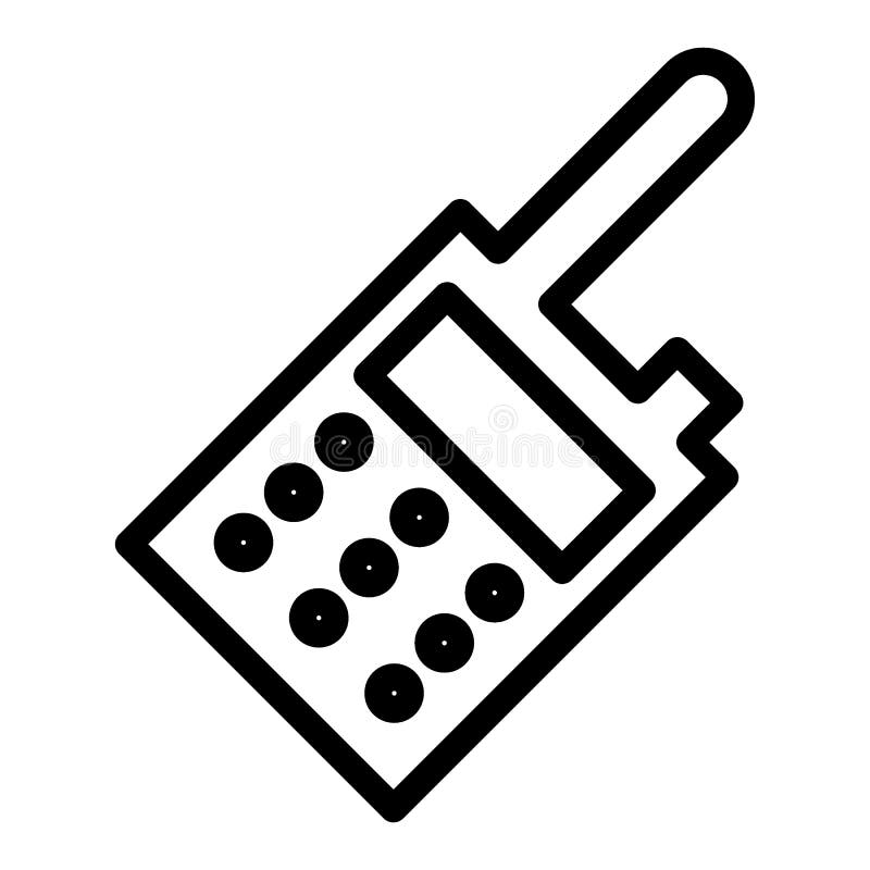 Portable Radio Line Icon Communication Illustration Isolated On White