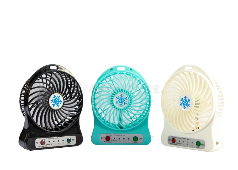 Portable Rechargeable Small Fans White Isolated Background Stock Photos ...