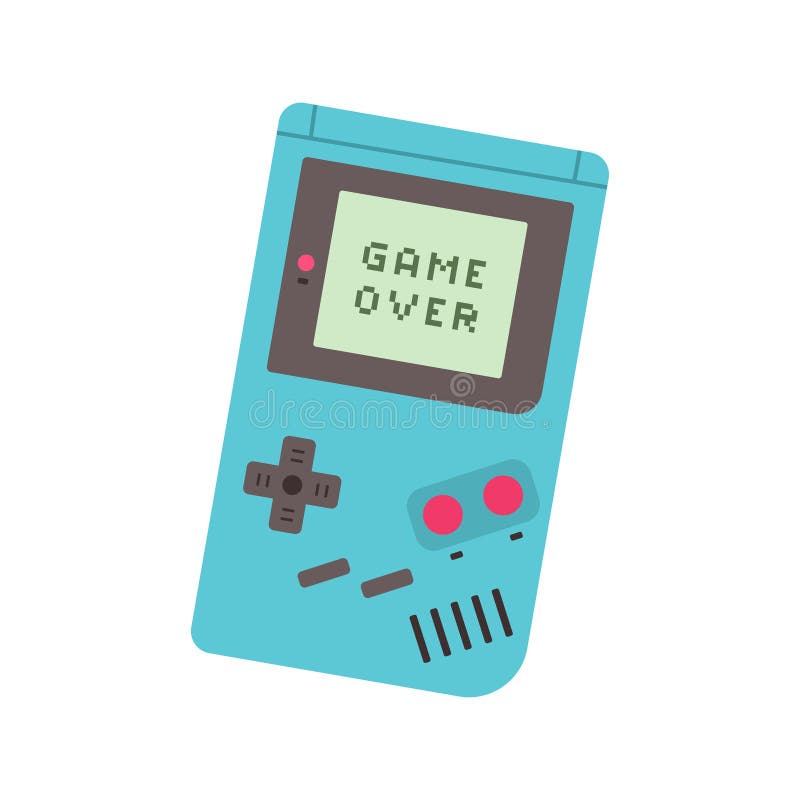 Portable Retro Game Console. 90s Handheld Video Game Console Vector ...