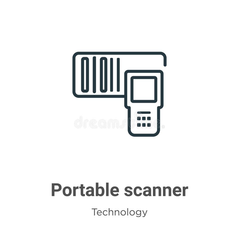 Portable Scanner Outline Vector Icon. Thin Line Black Portable Scanner ...