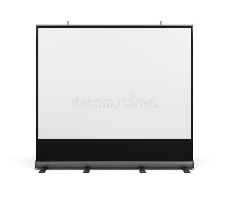 Portable Screen for Projection on White Background. 3d Stock ...