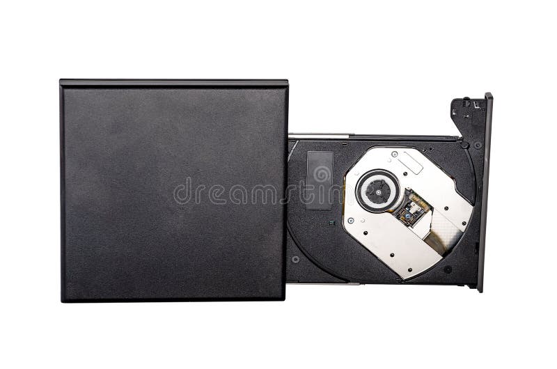 Portable Slim External CD DVD Burner Writer Isolated on White Stock ...
