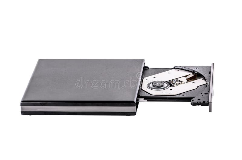 Portable Slim External CD DVD Burner Writer Isolated on White Stock ...