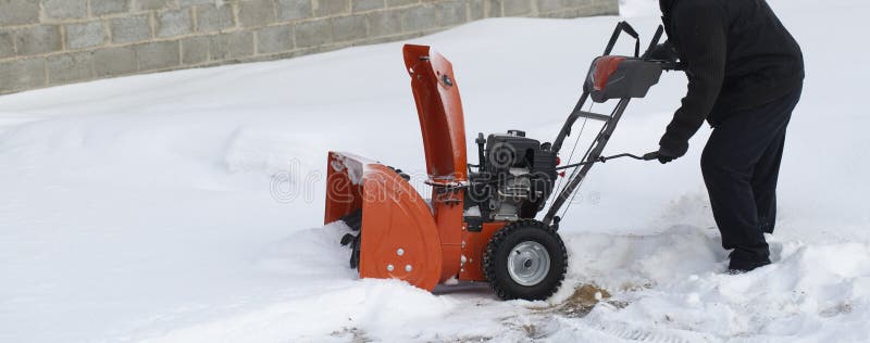 A Portable Snow Blower Powered by Gasoline. Snow Removal in Winter ...