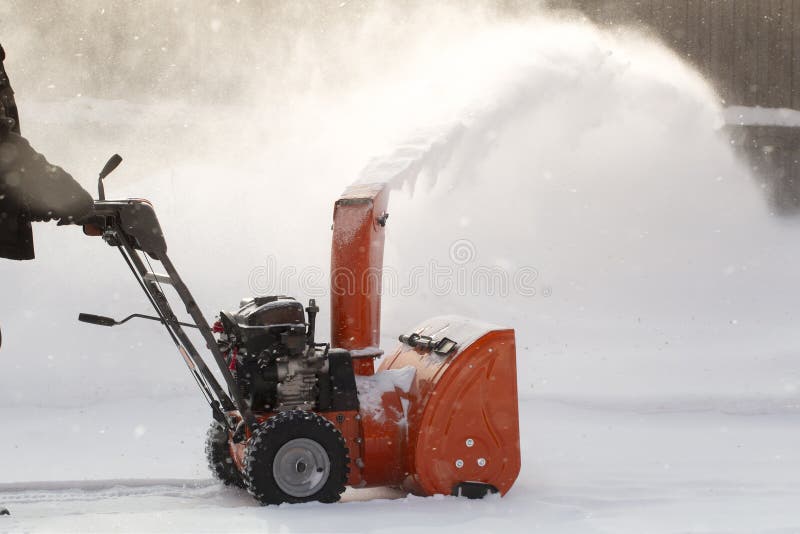 A Portable Snow Blower Powered by Gasoline. Snow Removal in Winter ...