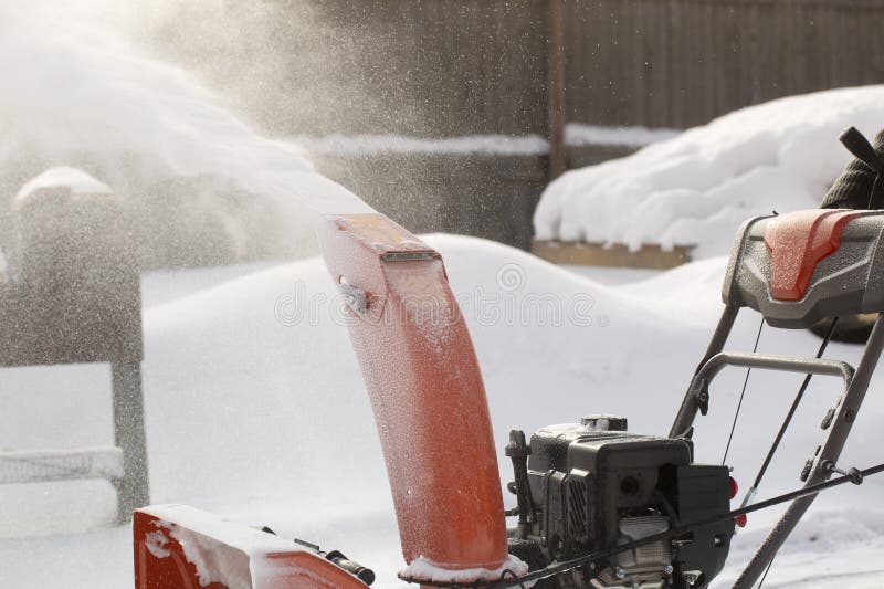 A Portable Snow Blower Powered by Gasoline. Snow Removal in Winter ...