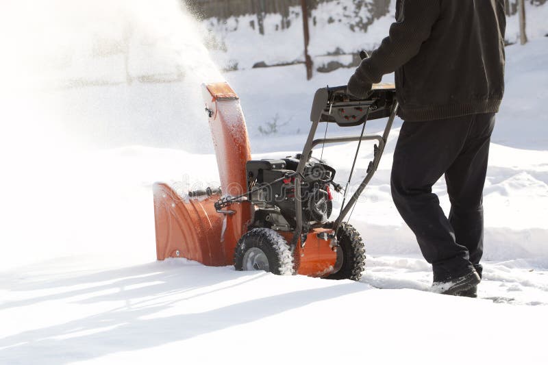 A Portable Snow Blower Powered by Gasoline. Snow Removal in Winter ...