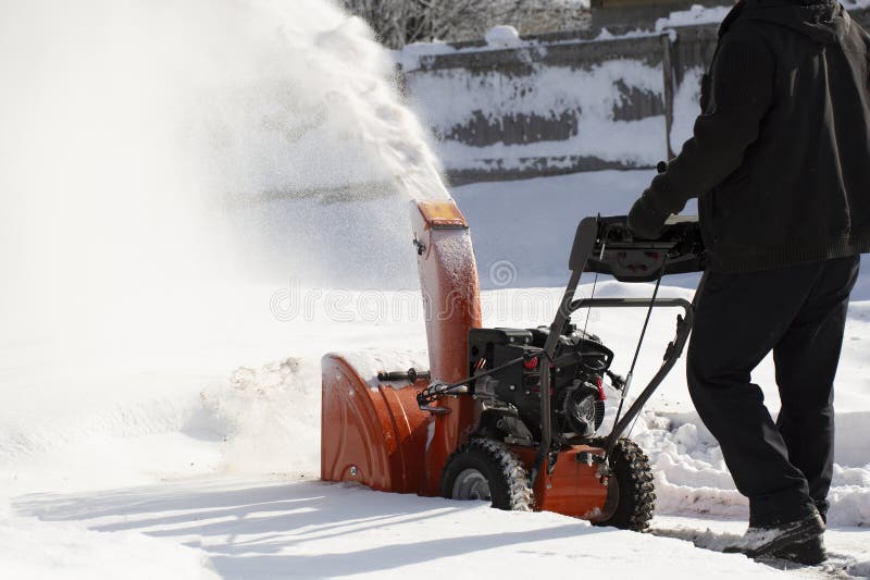 A Portable Snow Blower Powered by Gasoline. Snow Removal in Winter ...