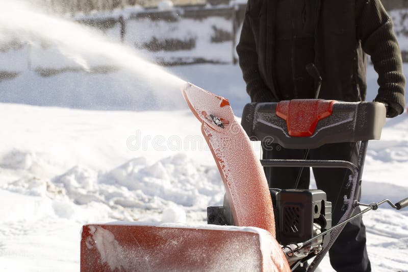 A Portable Snow Blower Powered by Gasoline. Snow Removal in Winter ...