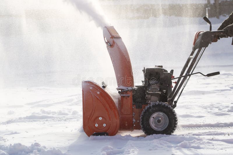 A Portable Snow Blower Powered by Gasoline. Snow Removal in Winter ...