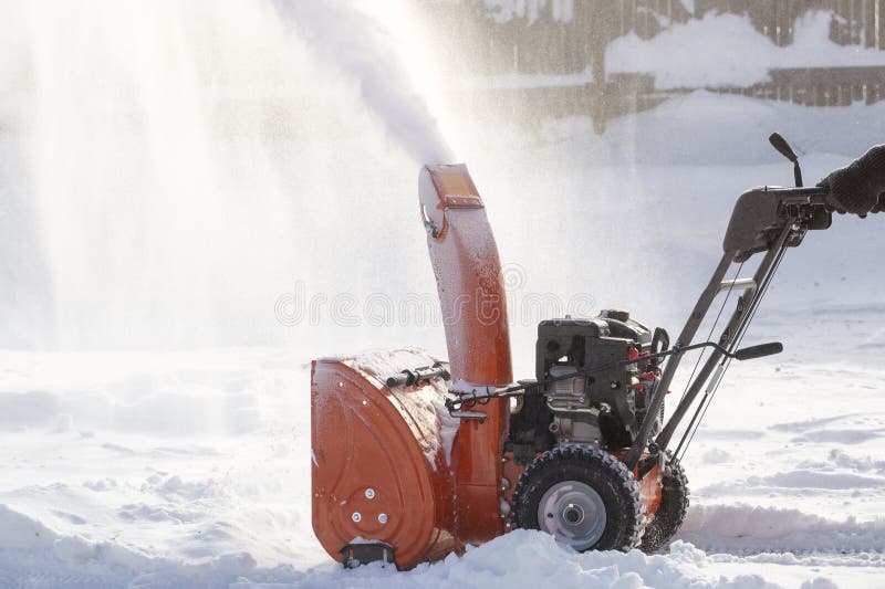 A Portable Snow Blower Powered by Gasoline. Snow Removal in Winter ...