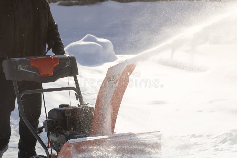 A Portable Snow Blower Powered by Gasoline. Snow Removal in Winter ...