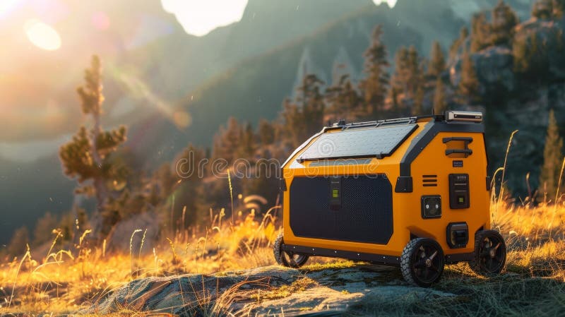 A Portable Solar Generator with Builtin Wheels for Easy Transportation ...