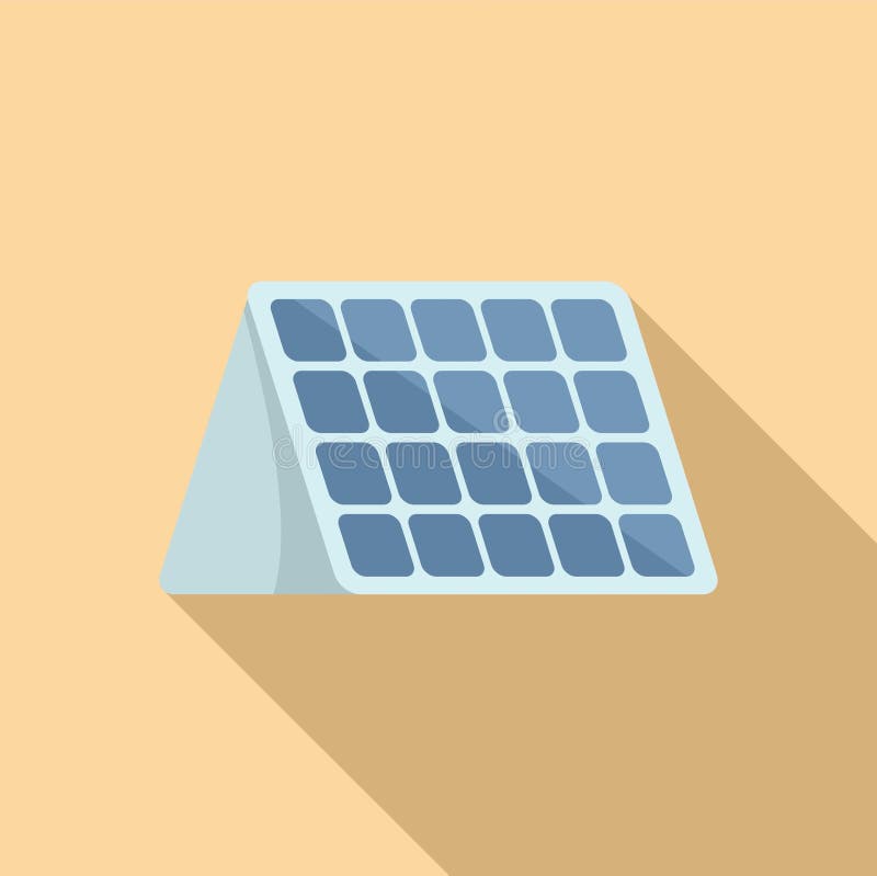 Portable Solar Panel Icon Flat Vector. Converter Cell Stock Vector - Illustration of battery ...