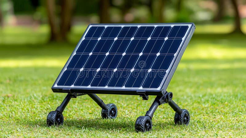 Portable Solar Panel on Stand for Outdoor Use Stock Illustration ...