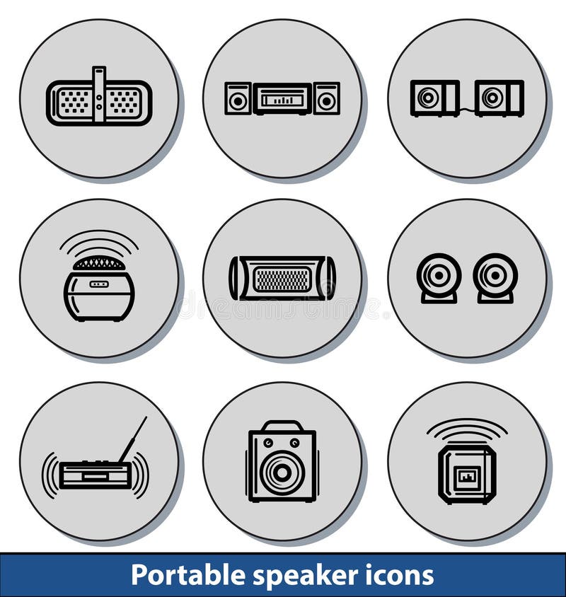 Portable Speaker Light Icons Stock Vector - Illustration of digital ...