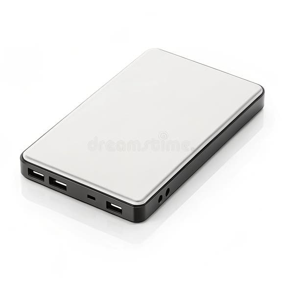 Portable SSD Storage Drive on White Background Stock Illustration ...