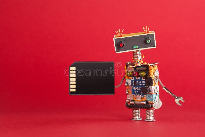 Portable Storage Device Memory Card Concept. Abstract Robot System ...