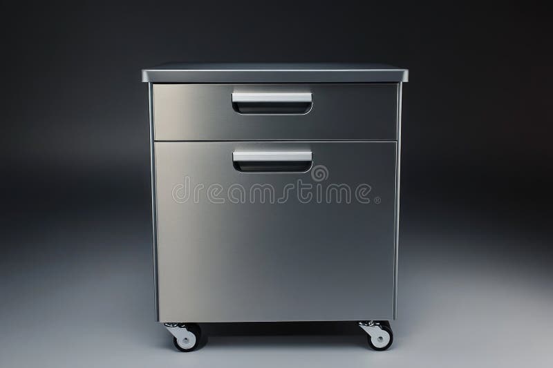 Portable Storage Unit with Two Drawers and Wheels Stock Image - Image ...