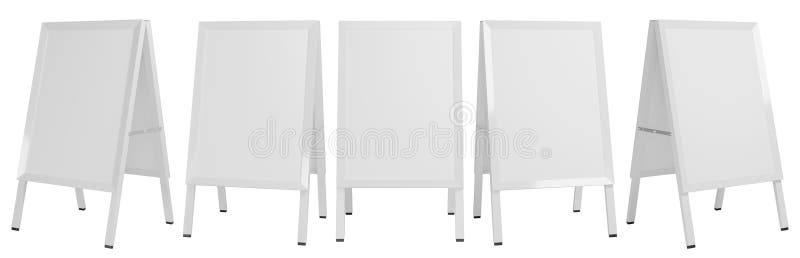 Portable Street Advertising Board. White Sandwich Panel. 3D Rendered ...