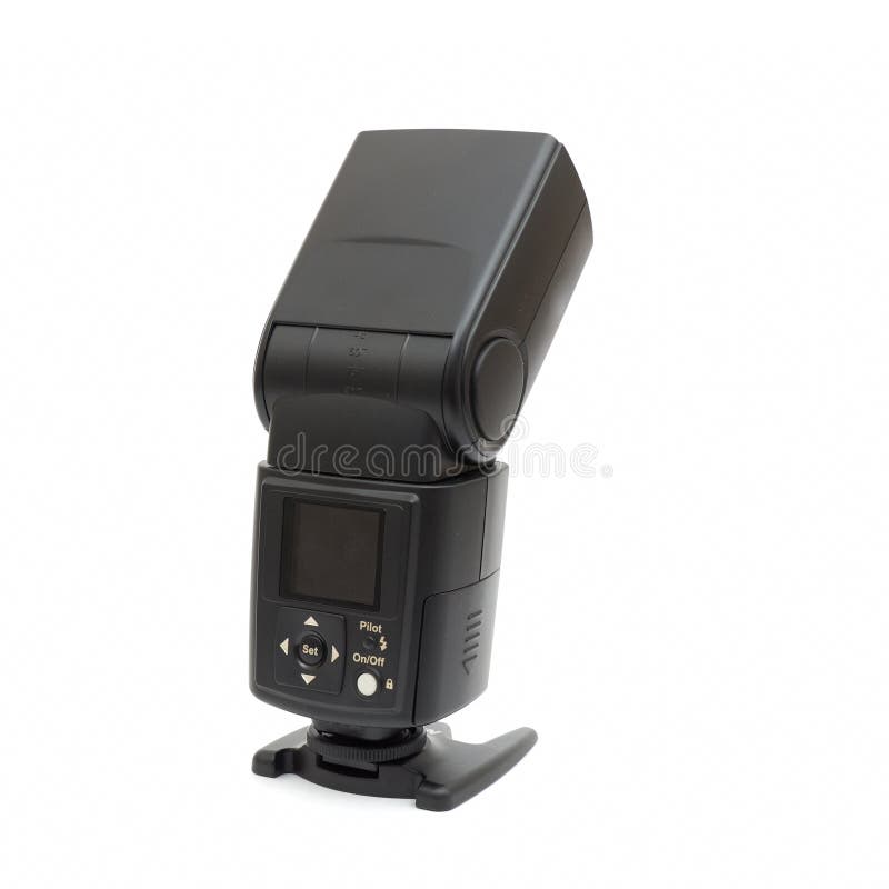 Portable Strobe Isolated on White Stock Image - Image of photographic ...