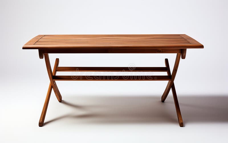 Portable Table on a Plain White Backdrop -Generative Ai Stock ...
