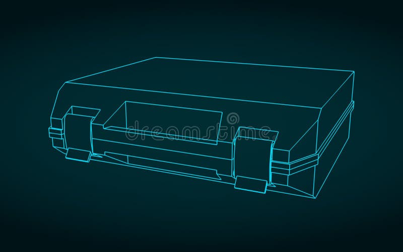 Portable Tool Kit Box Blueprint Stock Vector - Illustration of plastic ...