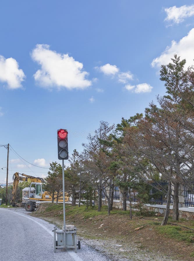 Portable Traffic Signal System. Isolated. Stock Image - Image of ...