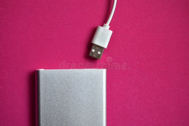 Portable USB Charger for Phones with USB and Micro Connector Stock ...