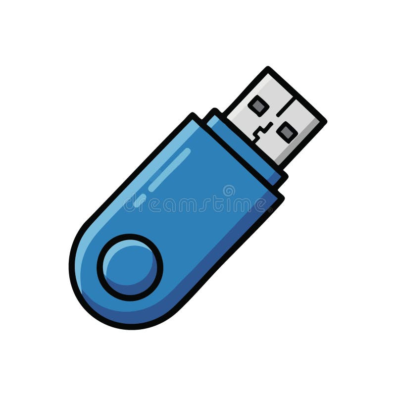 Portable USB Data Storage Device. a Vibrant Blue External Memory Unit ...