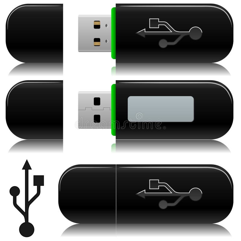 Portable usb flash drive stock vector. Illustration of hardware - 14016452