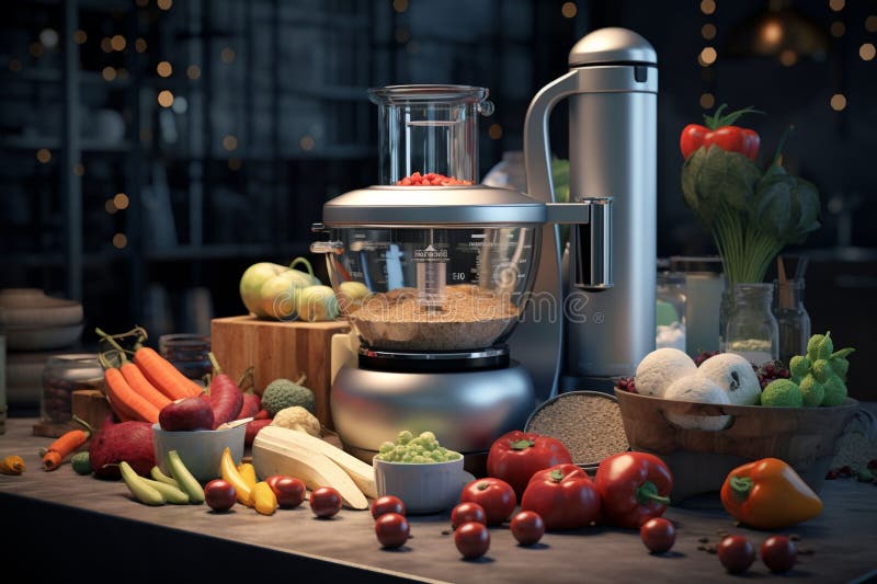 Portable and Versatile Food Processors with Multip Stock Illustration ...