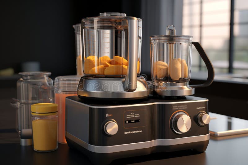 Portable and Versatile Food Processors with Multip Stock Illustration ...